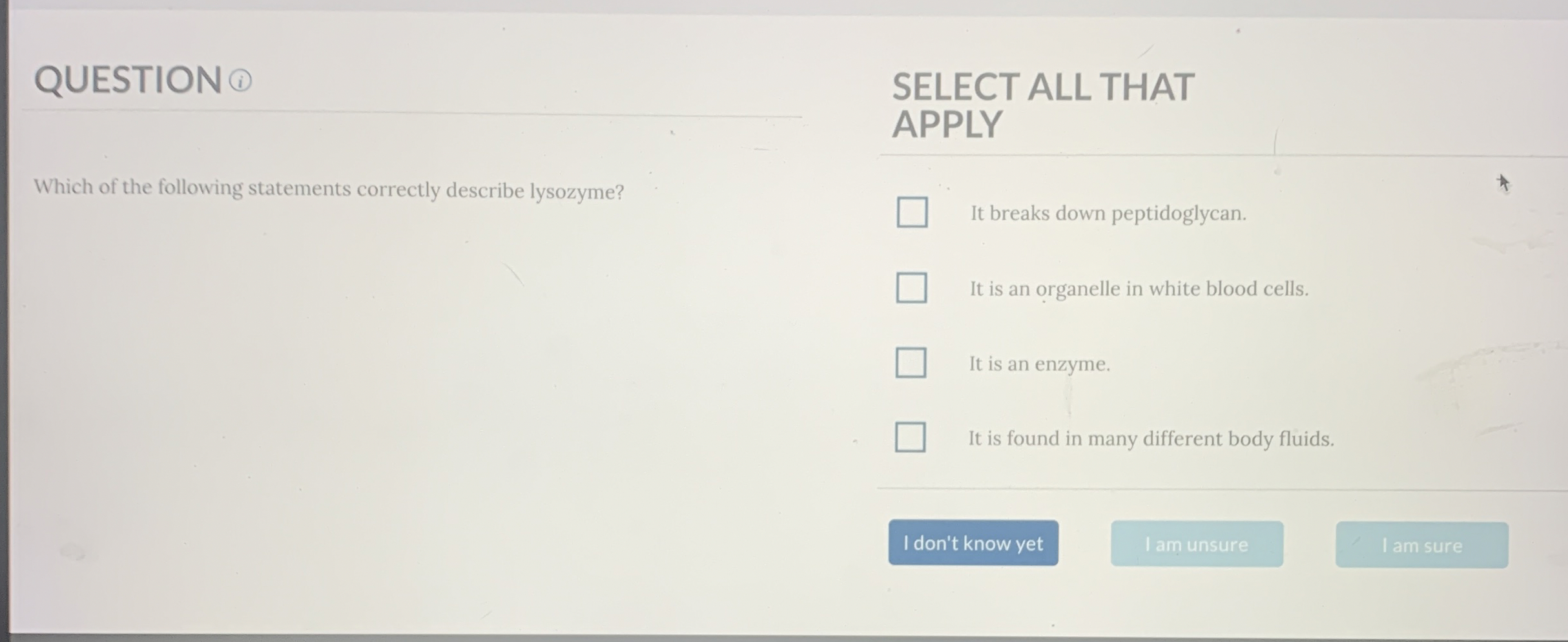 Solved QUESTIONSELECT ALL THAT APPLYWhich of the following | Chegg.com