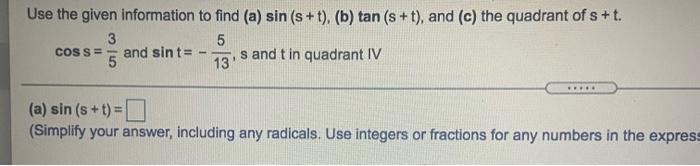Solved Use the cofunction identities to find an angle | Chegg.com