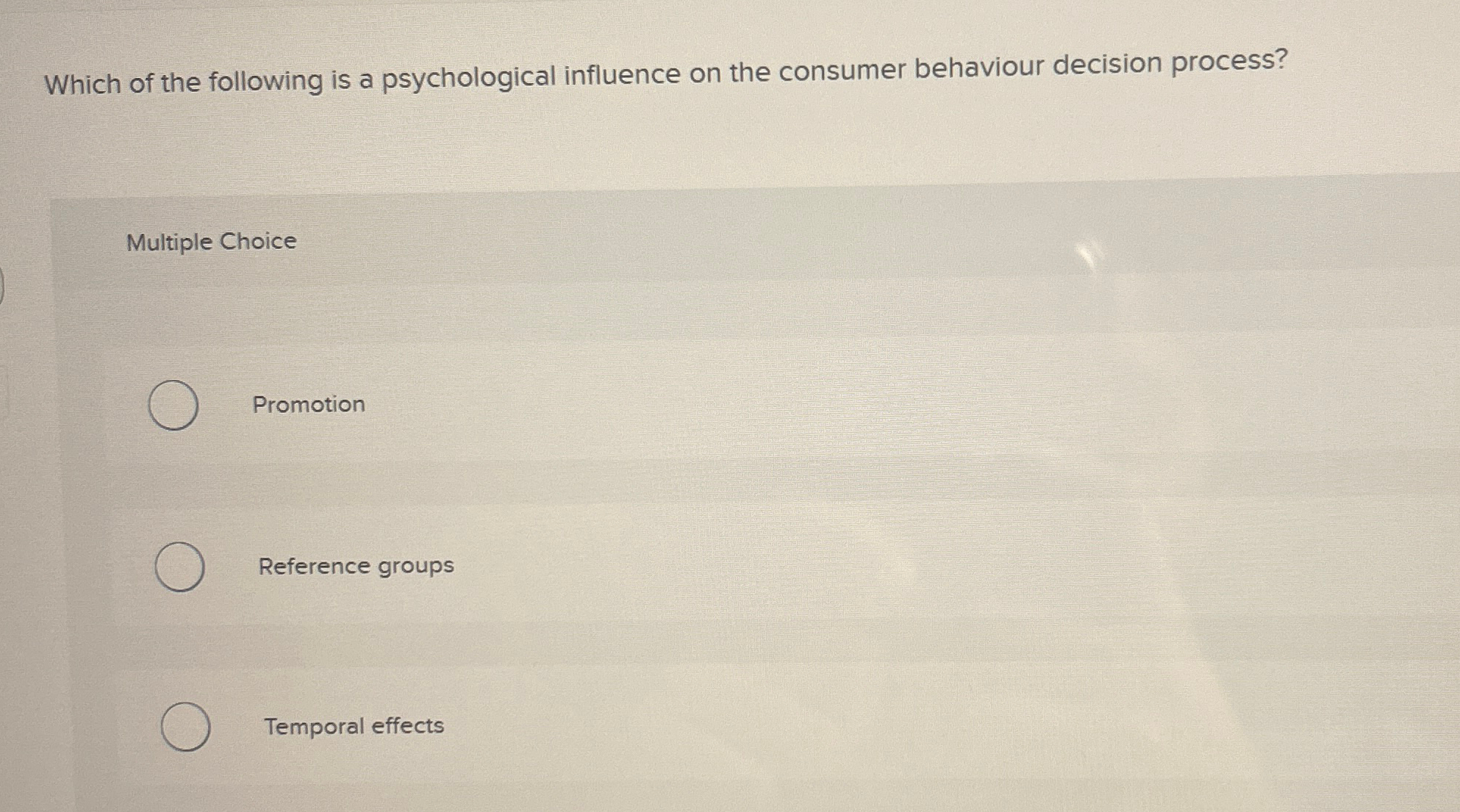 Solved Which of the following is a psychological influence | Chegg.com