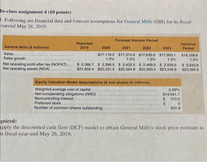 Solved In-class assignment 4 (10 points) 1. Following are | Chegg.com