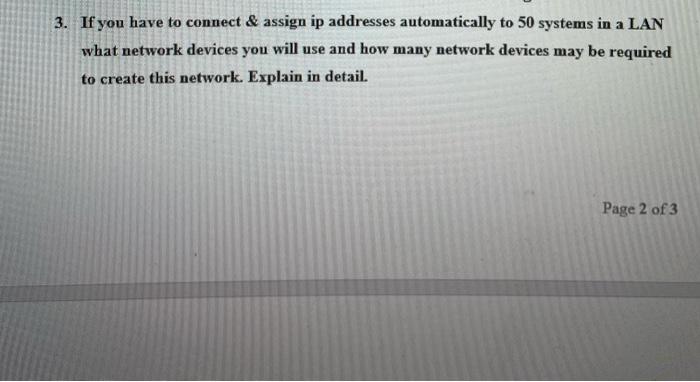 3. If you have to connect & assign ip addresses | Chegg.com