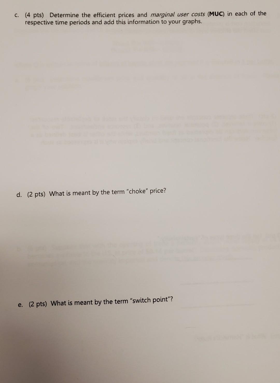 1. Dynamic Efficiency: The Allocation of Depletable | Chegg.com
