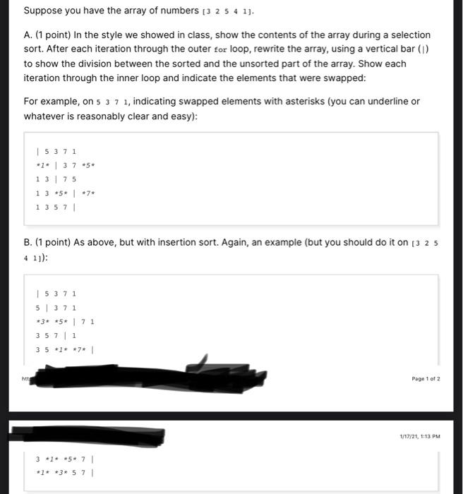 Solved Suppose You Have The Array Of Numbers 3 2 5 4 1 A 