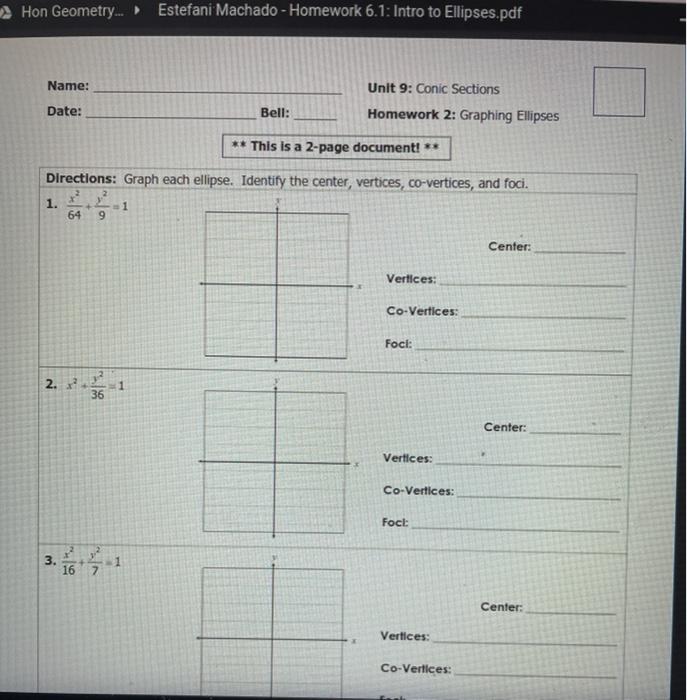 Solved Hon Geometry... Estefani Machado - Homework 6.1: | Chegg.com