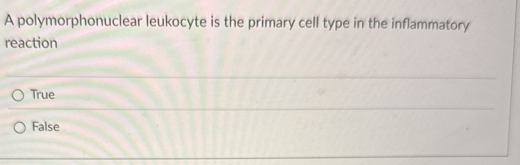 Solved A polymorphonuclear leukocyte is the primary cell | Chegg.com
