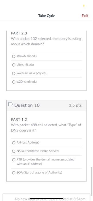 PART 1.4 With packet 491 selected, what is the | Chegg.com
