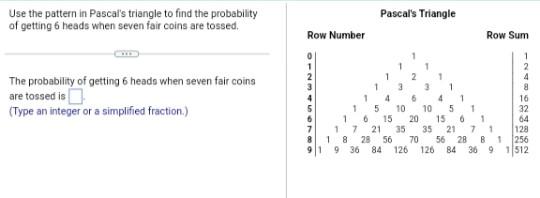 Solved Use the pattern in Pascal's triangle to find the | Chegg.com