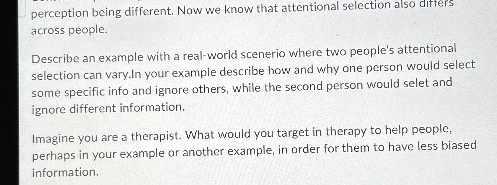 Solved perception being different. Now we know that | Chegg.com