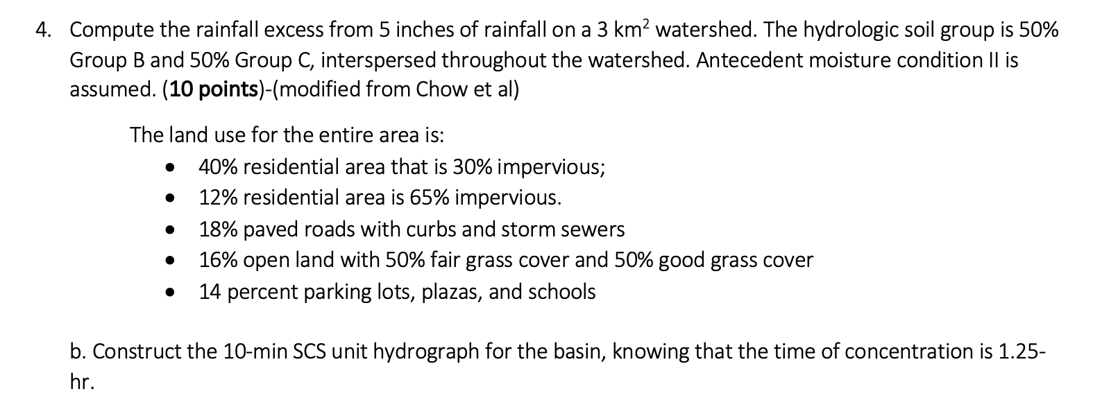 Solved Compute the rainfall excess from 5 ﻿inches of | Chegg.com