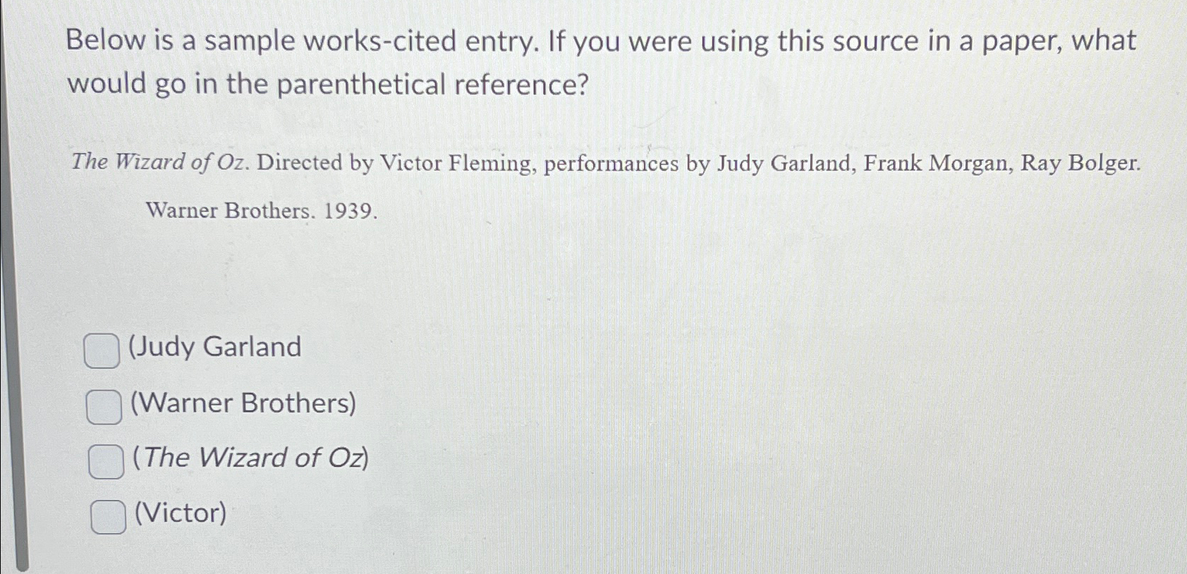 Solved Below is a sample works-cited entry. If you were | Chegg.com