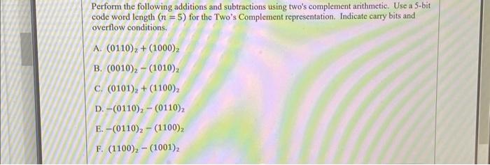 Perform The Following Additions And Subtractions 