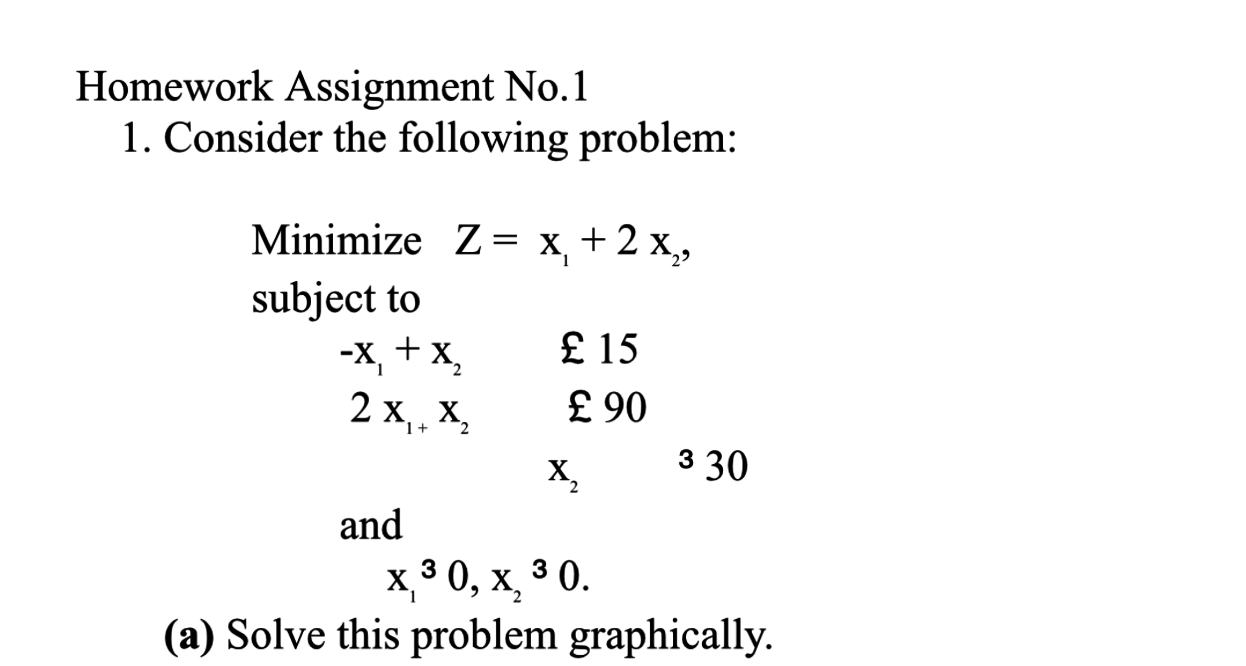 Homework Assignment No 1consider The Following