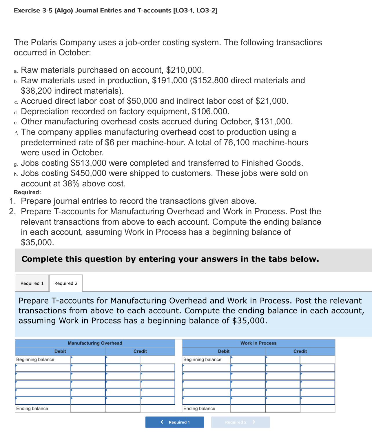 Solved Exercise 3-5 (Algo) ﻿Journal Entries and T-accounts | Chegg.com