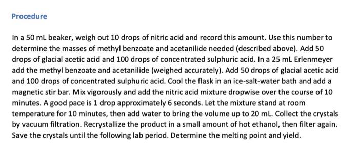 Solved Experiment 6-Competitive Nitration of Acetanilide and | Chegg.com