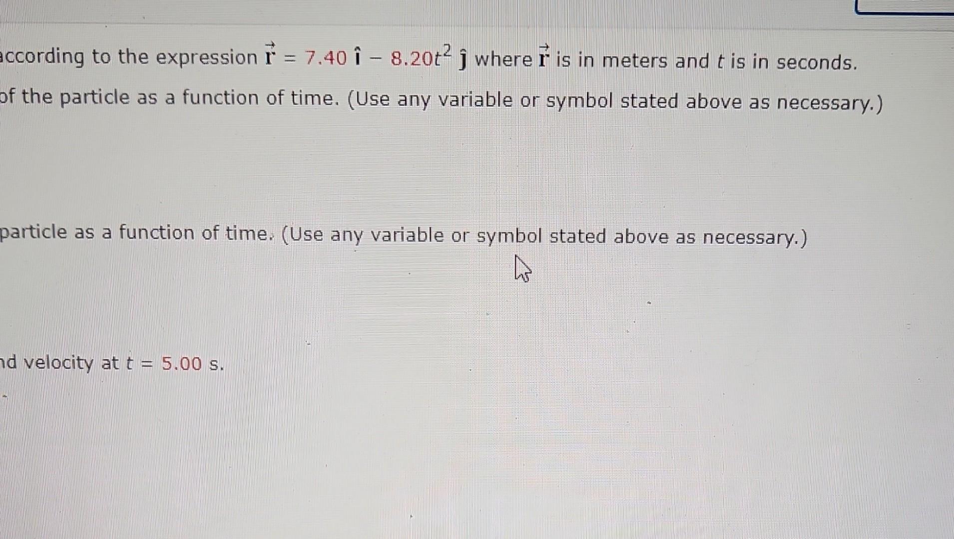 Solved The vector position of a particle varies in time | Chegg.com