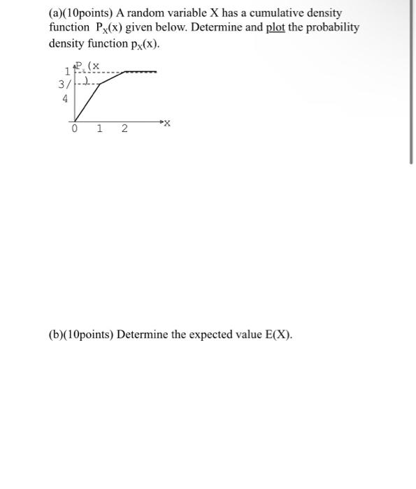 Solved (a)(10points) A random variable X has a cumulative | Chegg.com