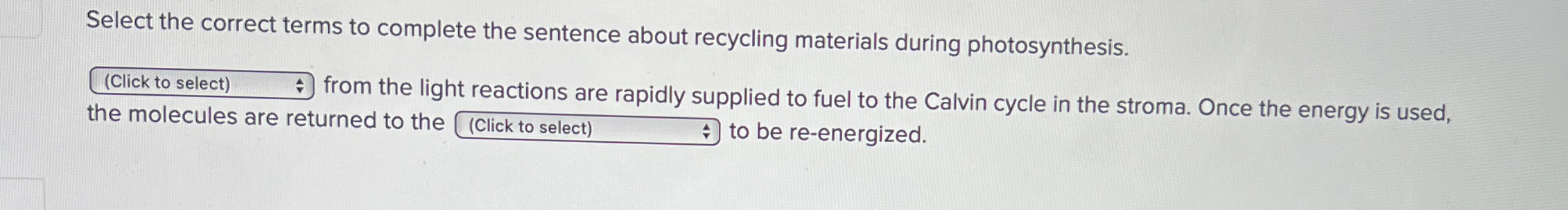Solved Select the correct terms to complete the sentence | Chegg.com