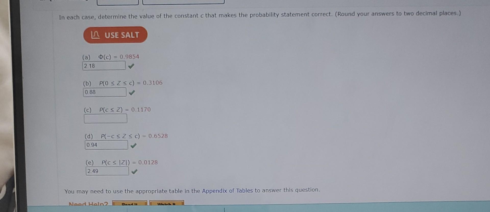 Solved In each case, determine the value of the constant c | Chegg.com