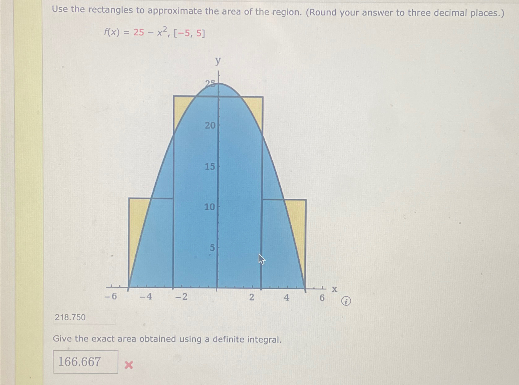 Solved Use the rectangles to approximate the area of the | Chegg.com