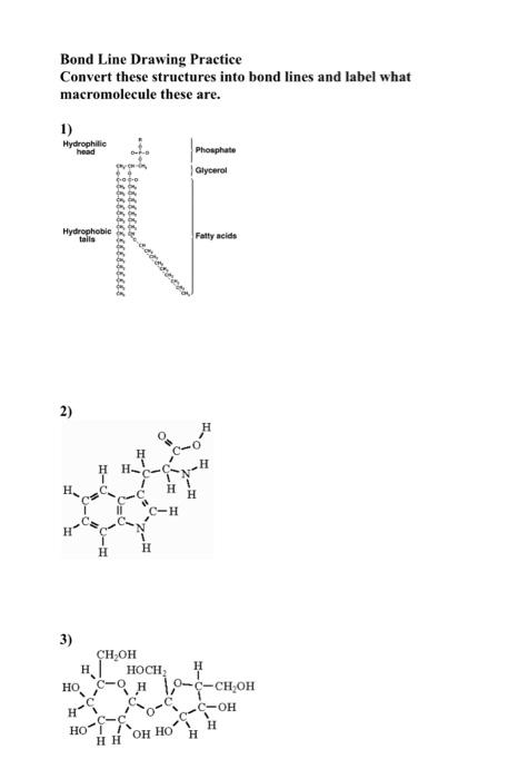 Solved Bond Line Drawing Practice Convert these structures | Chegg.com