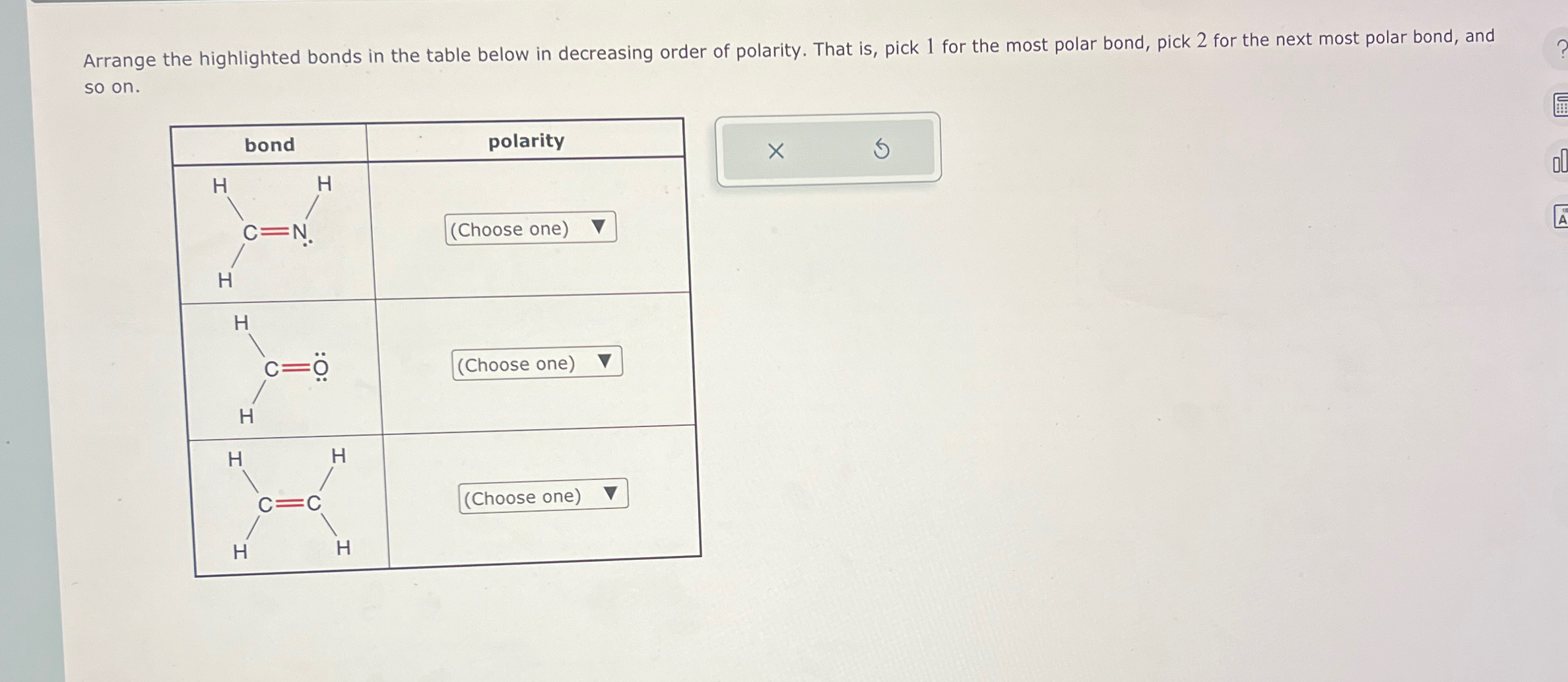 Solved Arrange the highlighted bonds in the table below in | Chegg.com