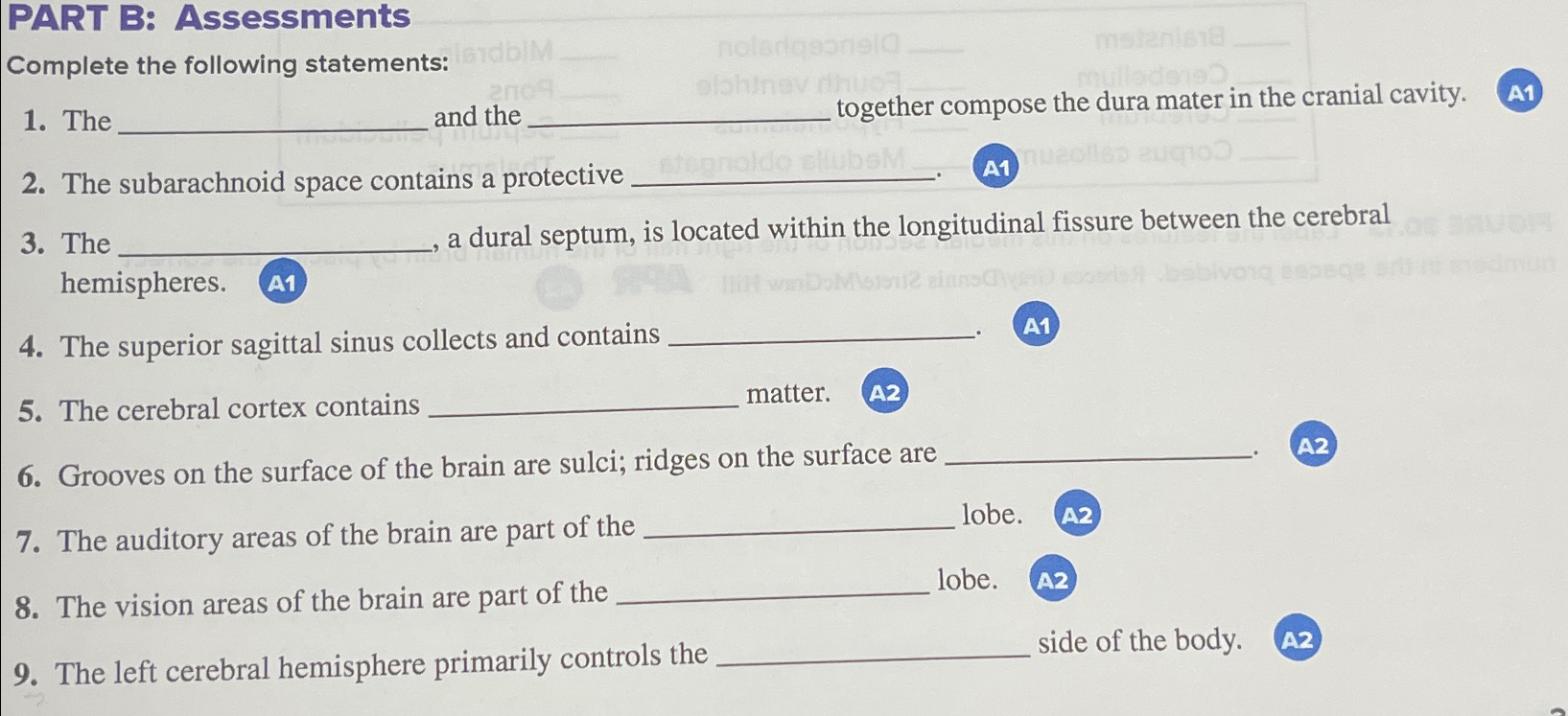 Solved PART B: AssessmentsComplete the following | Chegg.com Solved PART B: AssessmentsComplete the following | Chegg.com