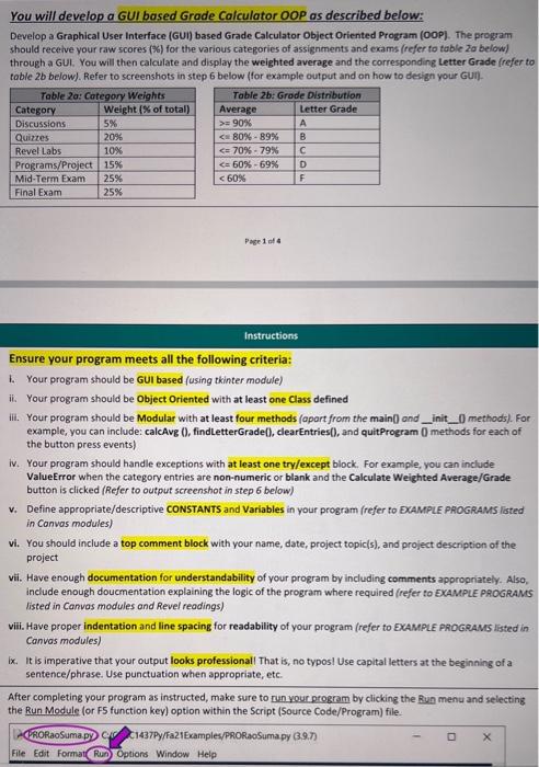 Solved 3. You will develop a GUI based Grade Calculator OOP | Chegg.com
