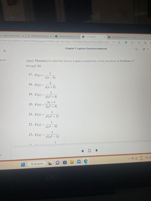 Solved Apply Theorem. 2 to fond the imerse Laplace | Chegg.com