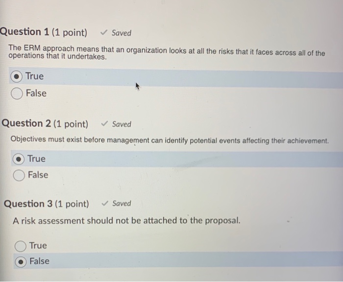 Solved Question 1 (1 point) Saved The ERM approach means | Chegg.com