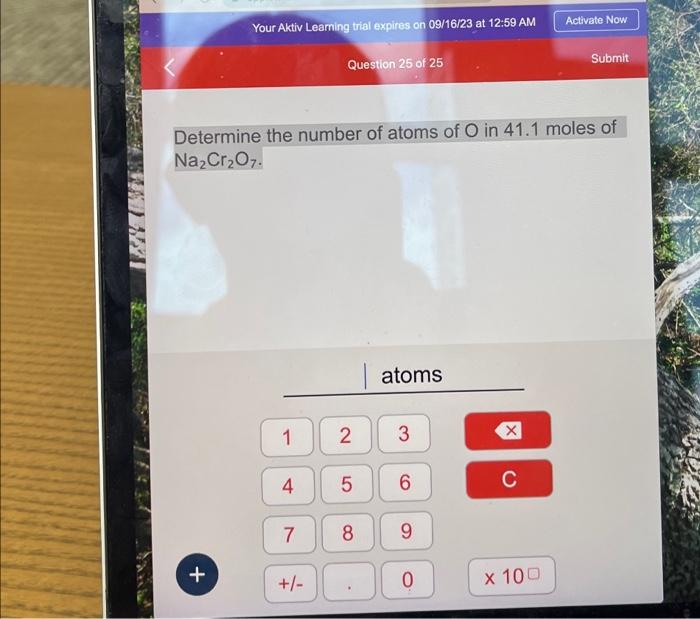 Solved Determine the number of atoms of O in 41.1 moles of | Chegg.com