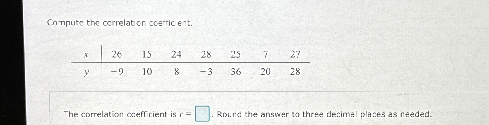 Solved Compute the correlation | Chegg.com