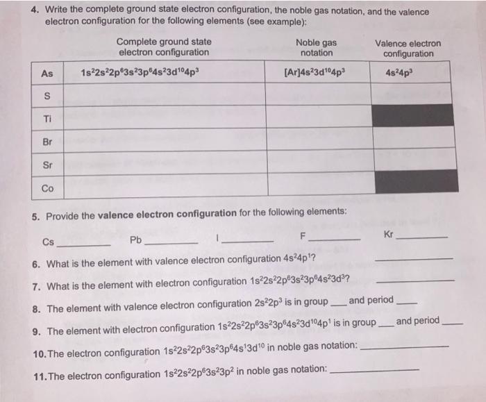 Solved 4 Write The Complete Ground State Electron