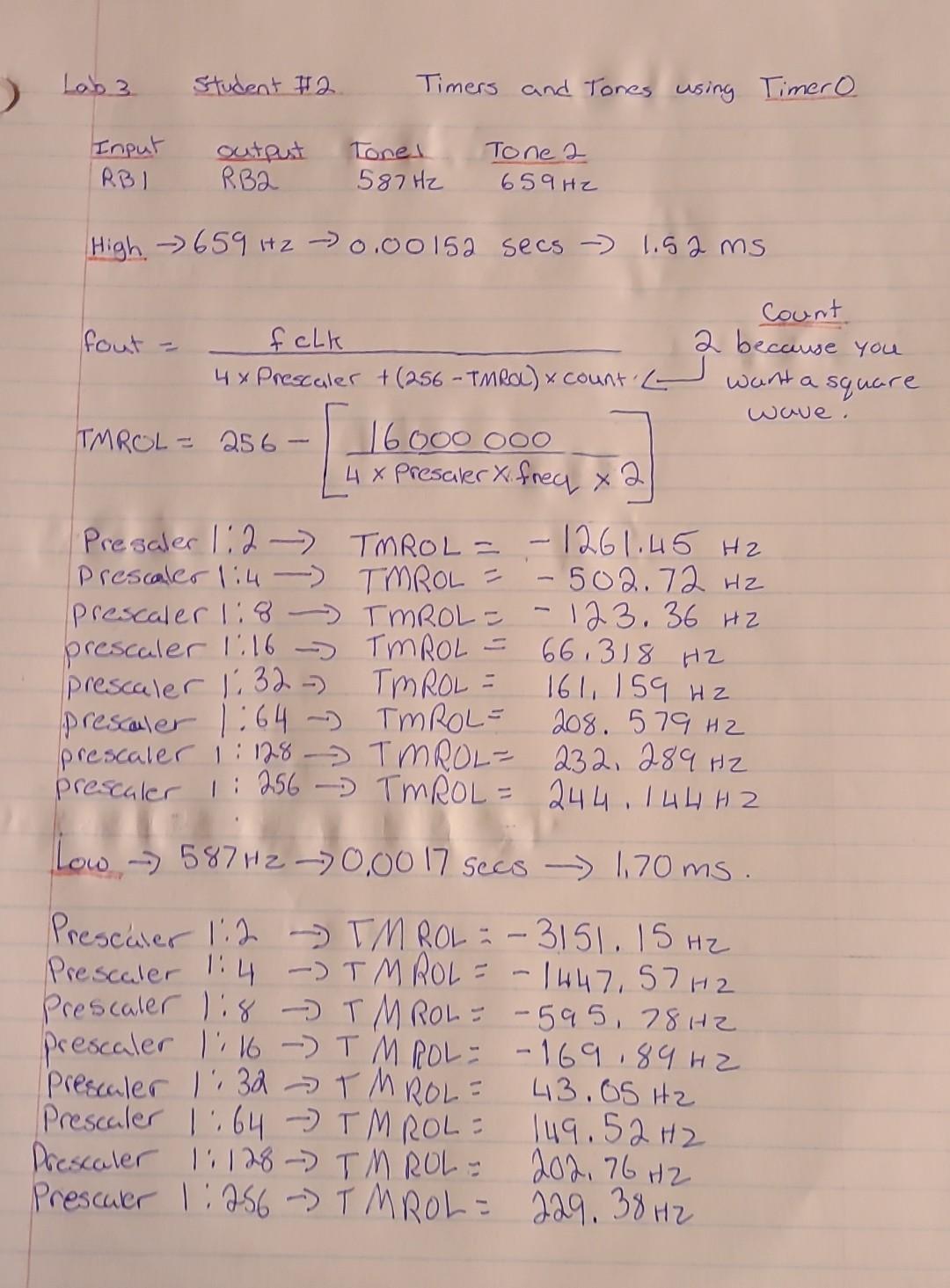Solved what prescaler would you use when working with | Chegg.com
