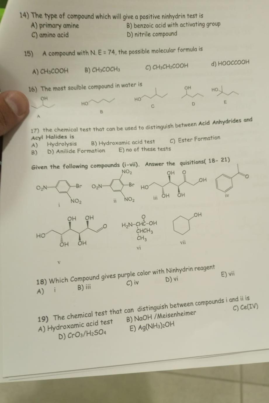 Solved (QI) Encircle the best answer for each of the | Chegg.com