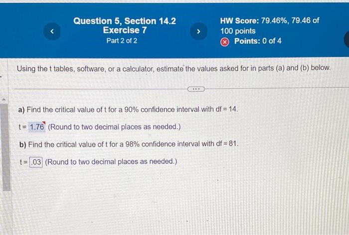 Solved Using the t tables, software, or a calculator, | Chegg.com