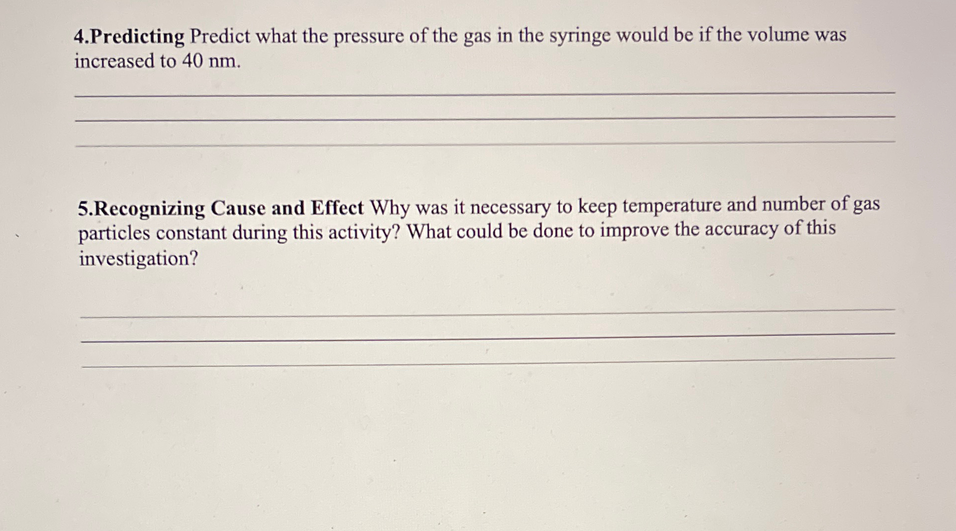 Solved 4.Predicting Predict what the pressure of the gas in | Chegg.com