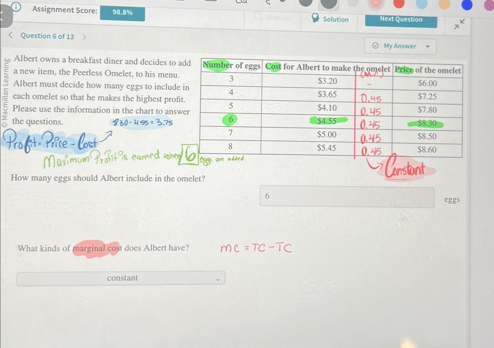 Solved (i) ﻿Assignment Score:SolutionNext QuestionQuestion 6 | Chegg.com