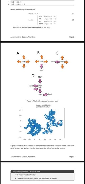 Solved Problem 1: Random Walk A random walk is a stochastic | Chegg.com