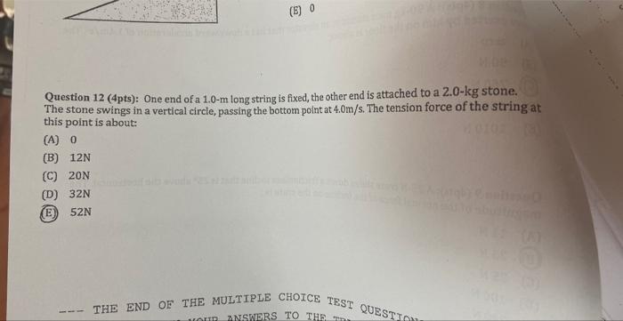 Solved Question 12 (4pts): One end of a 1.0-m long string is | Chegg.com