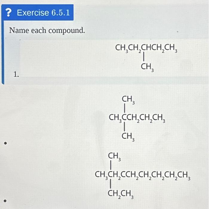 Solved Name each compound. | Chegg.com