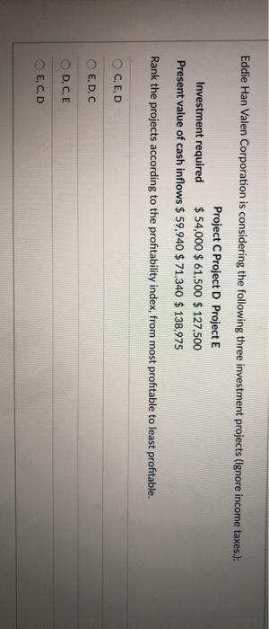 Solved Eddie Han Valen Corporation is considering the | Chegg.com