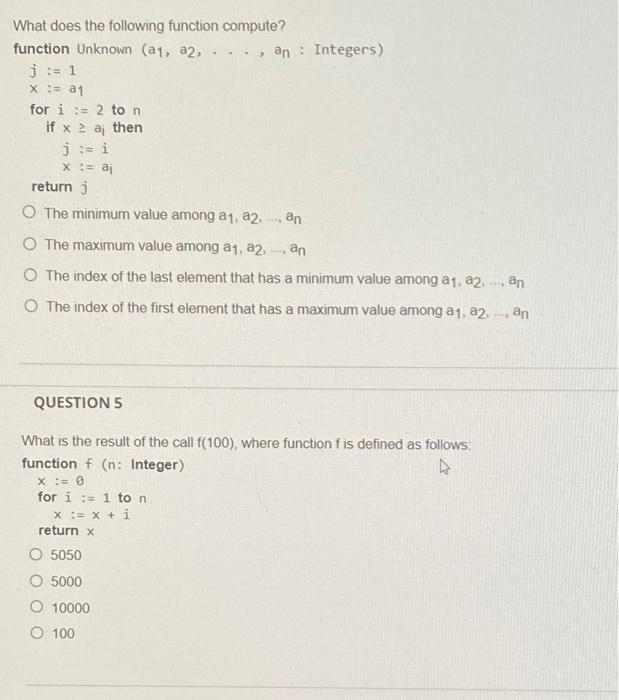 Solved What does the following function compute? function | Chegg.com