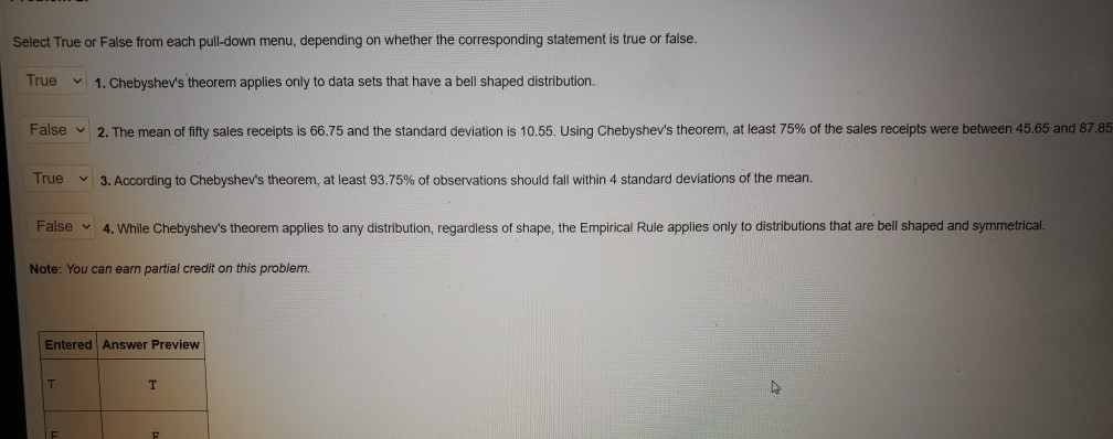Solved Select True or False from each pull-down menu, | Chegg.com