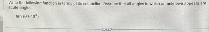 Solved Write The Following Function In Terms Of Its