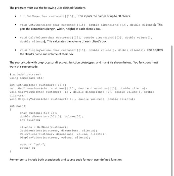 Solved In this problem, clients will have boxes of various | Chegg.com