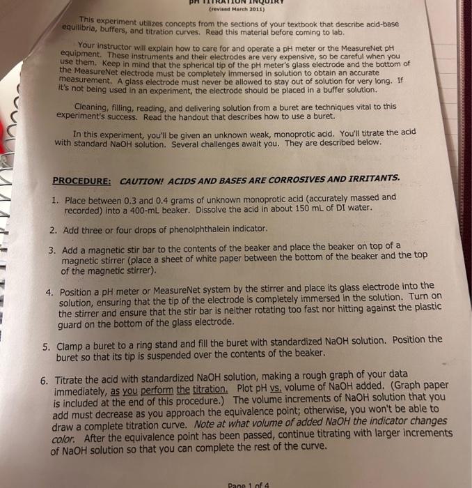 Using the shape of your titration curve to guide you, | Chegg.com