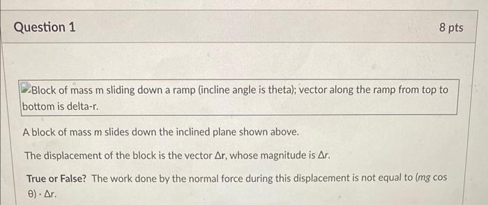 Solved Block of mass m sliding down a ramp (incline angle is | Chegg.com