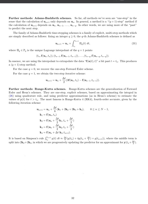+1 u. + Further methods: Adams-Bashforth schemes. So | Chegg.com