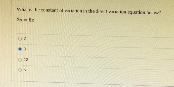 Solved What is the constant of variation in the direct | Chegg.com