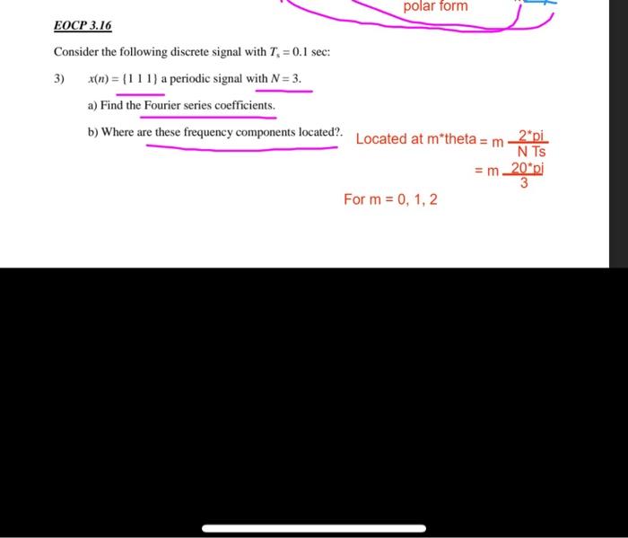 Solved polar form EOCP 3.16 Consider the following discrete | Chegg.com